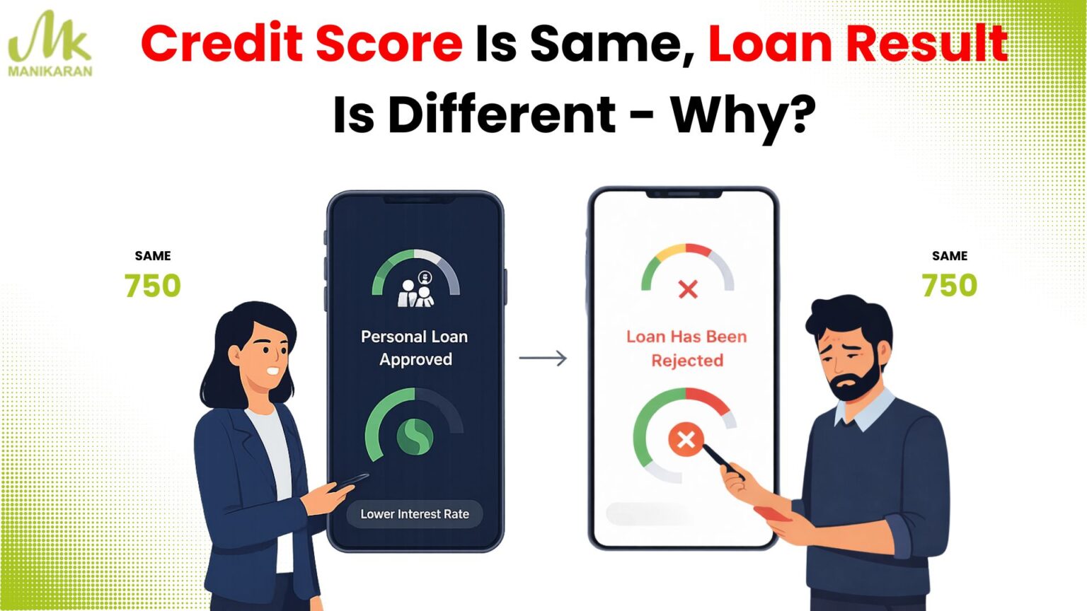 Credit Score Is Same, Loan Result Is Different - Why? - Manikaran ...
